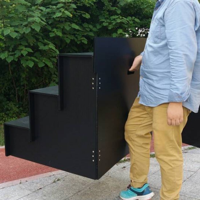 Polypropylene Floral Display Stand Corflute 3 Step Flower Display Unit