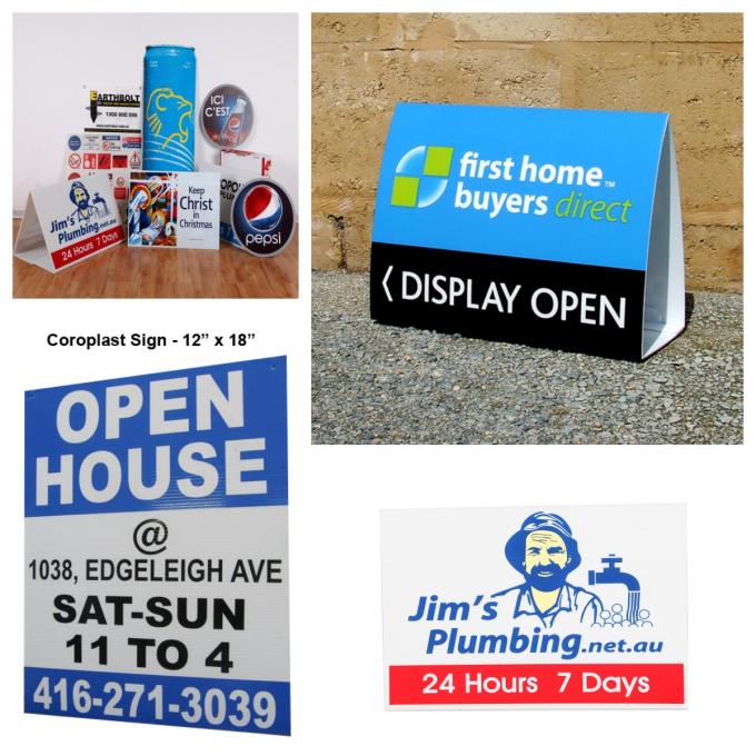 PP Corflute Roster Sign Corrugated Plastic Triangle Sign 600x460mm